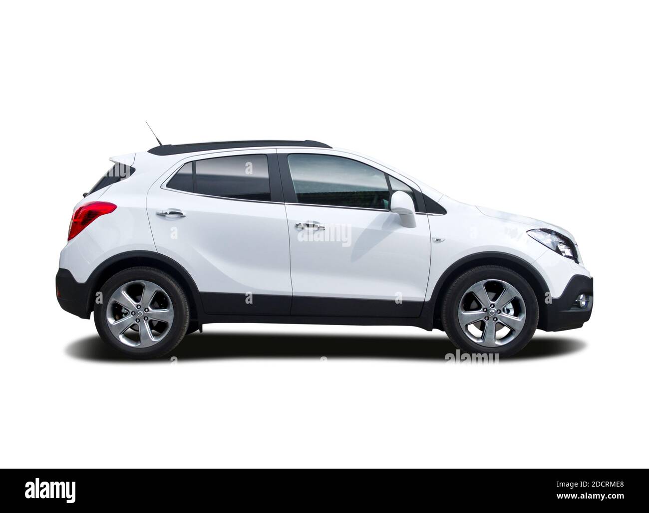 White SUV car side view isolated on white background Stock Photo - Alamy