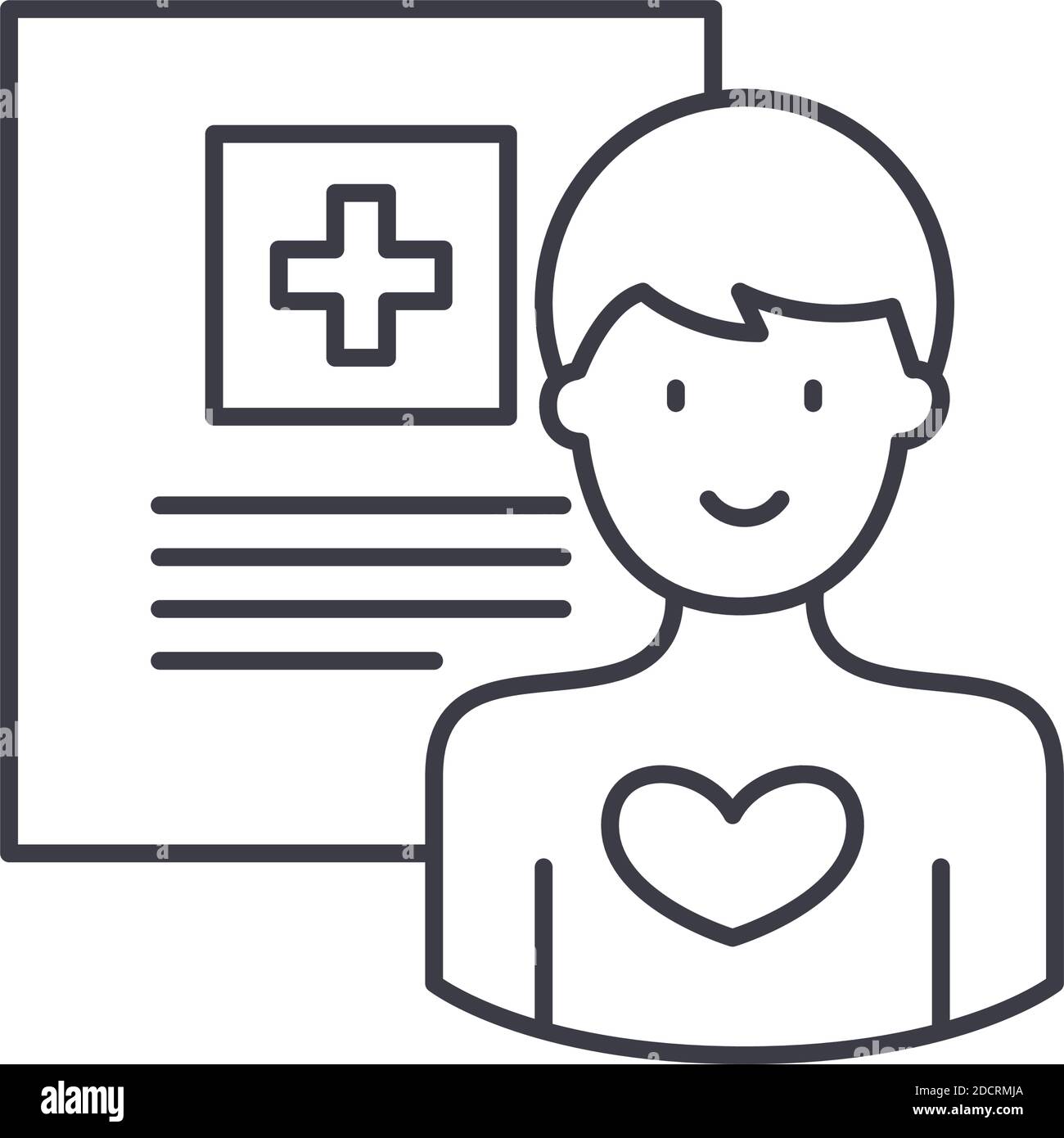 Physical examination icon, linear isolated illustration, thin line ...