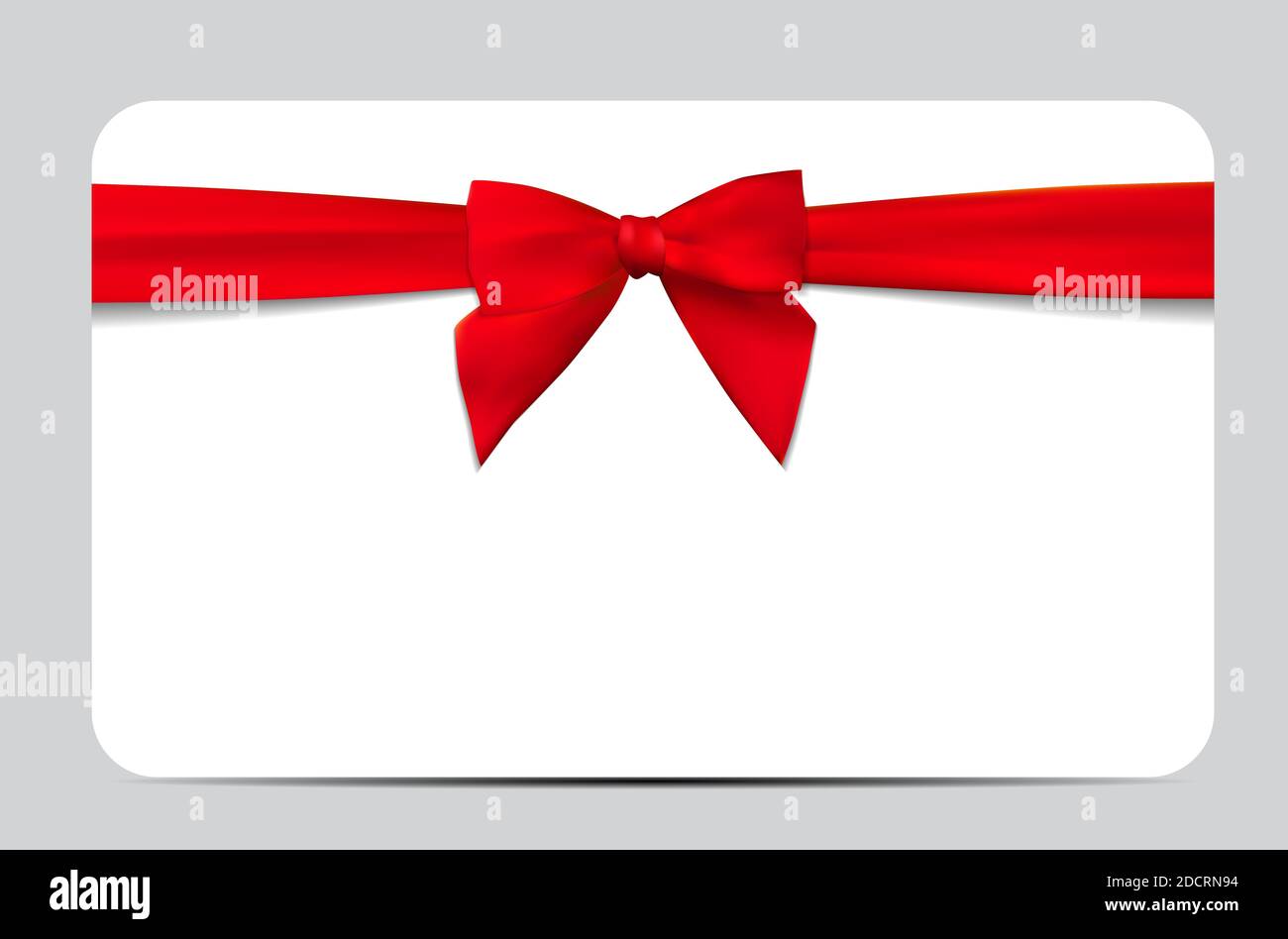 Gift Card with Red Ribbon and Bow. illustration Stock Photo - Alamy