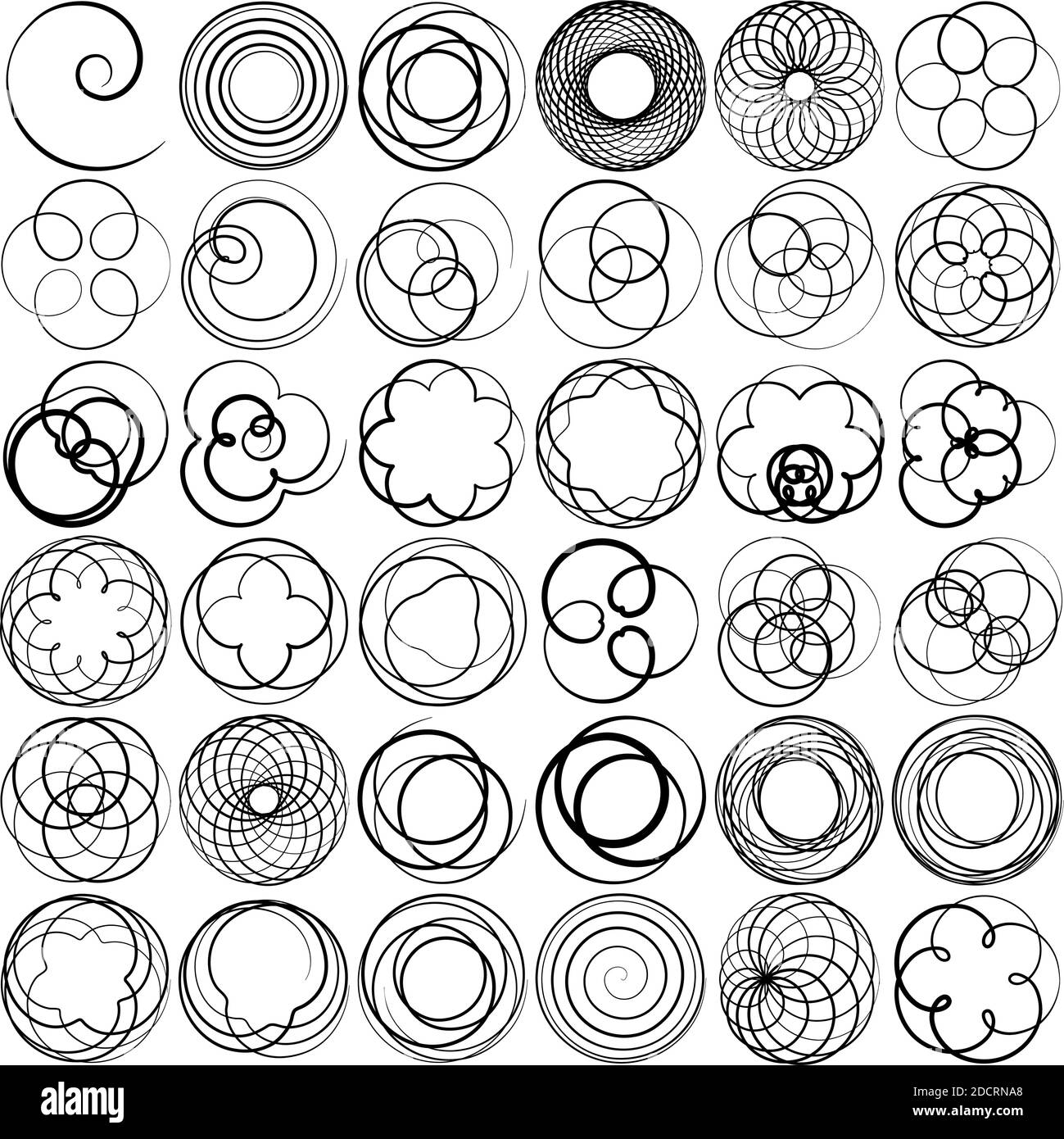 Curlicue, Loop shapes, elements vector illustration — Stock vector ...