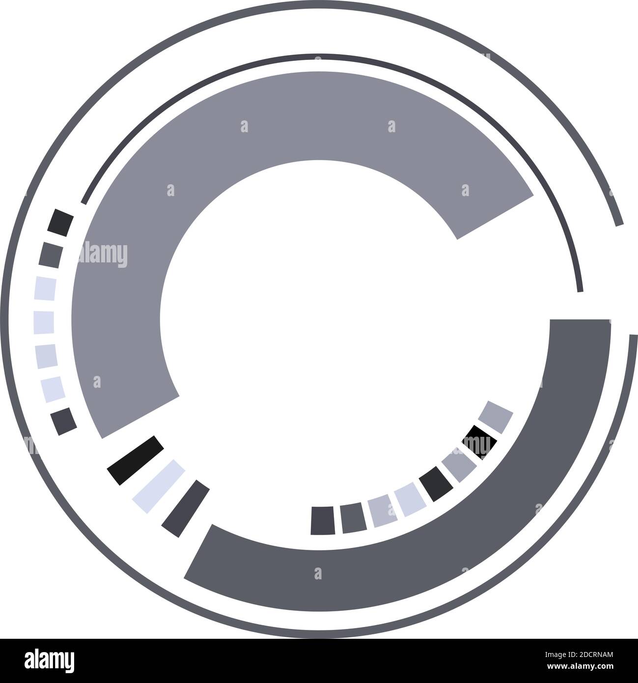 Geometric Sci-fi, Cybernetics, Cyber segmented circle, ring design ...