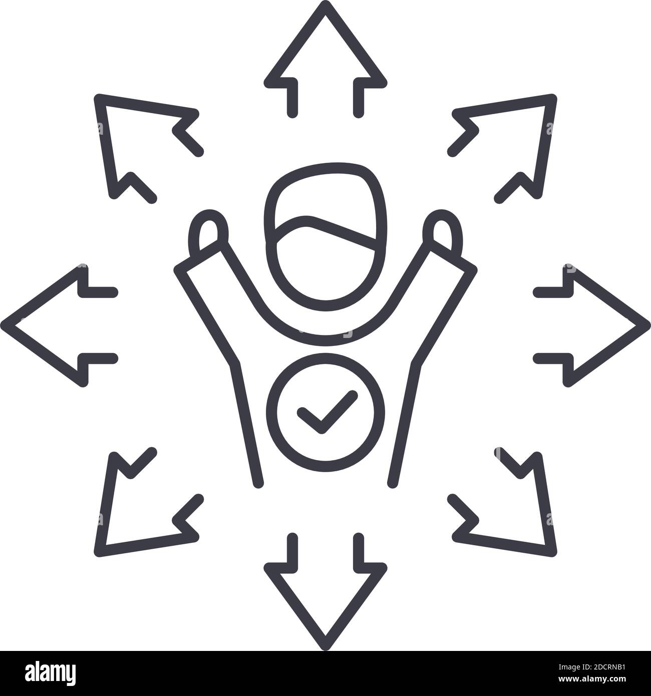 Market positioning icon, linear isolated illustration, thin line vector ...