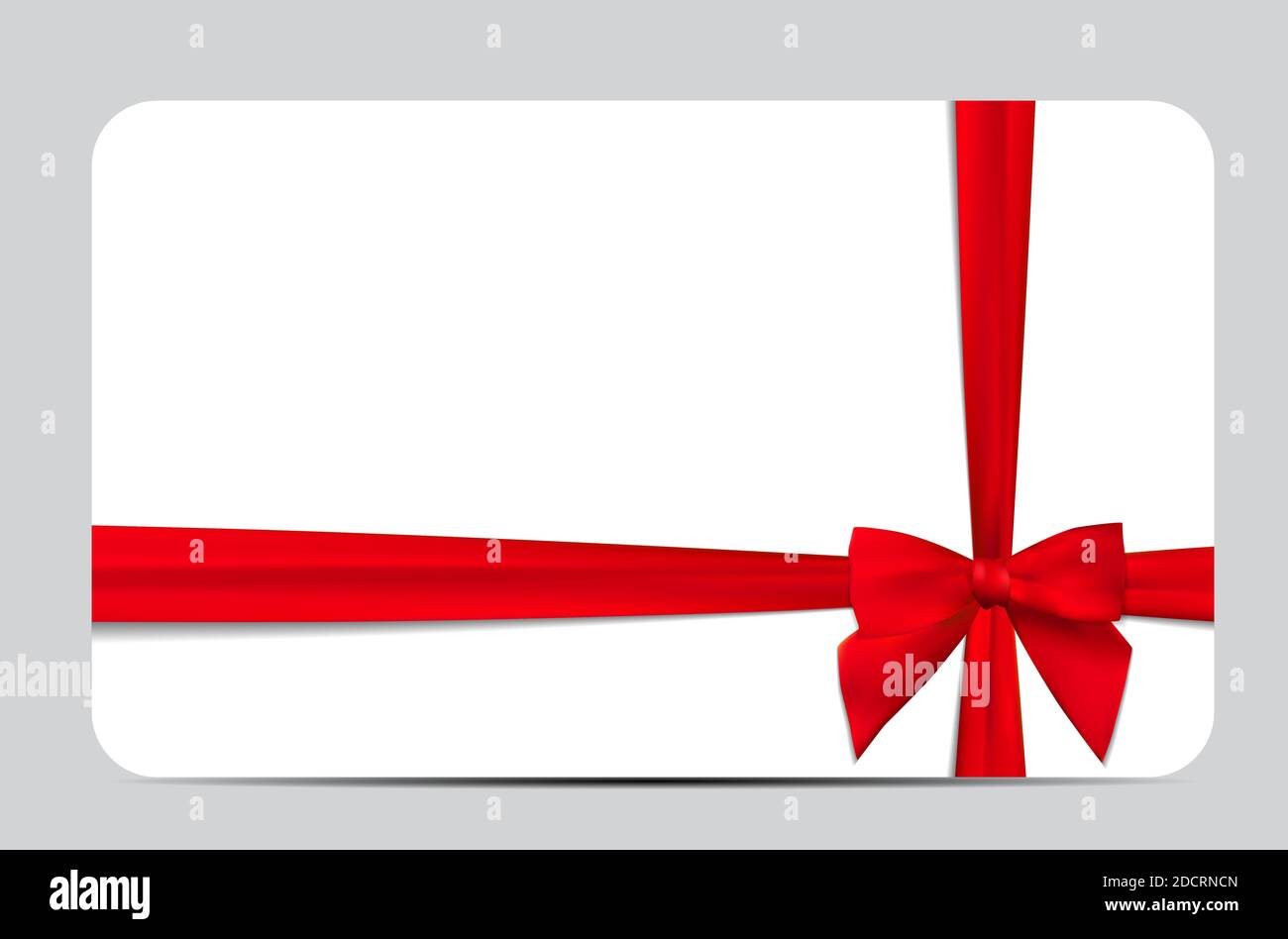 Gift Card with Red Ribbon and Bow. illustration Stock Photo - Alamy