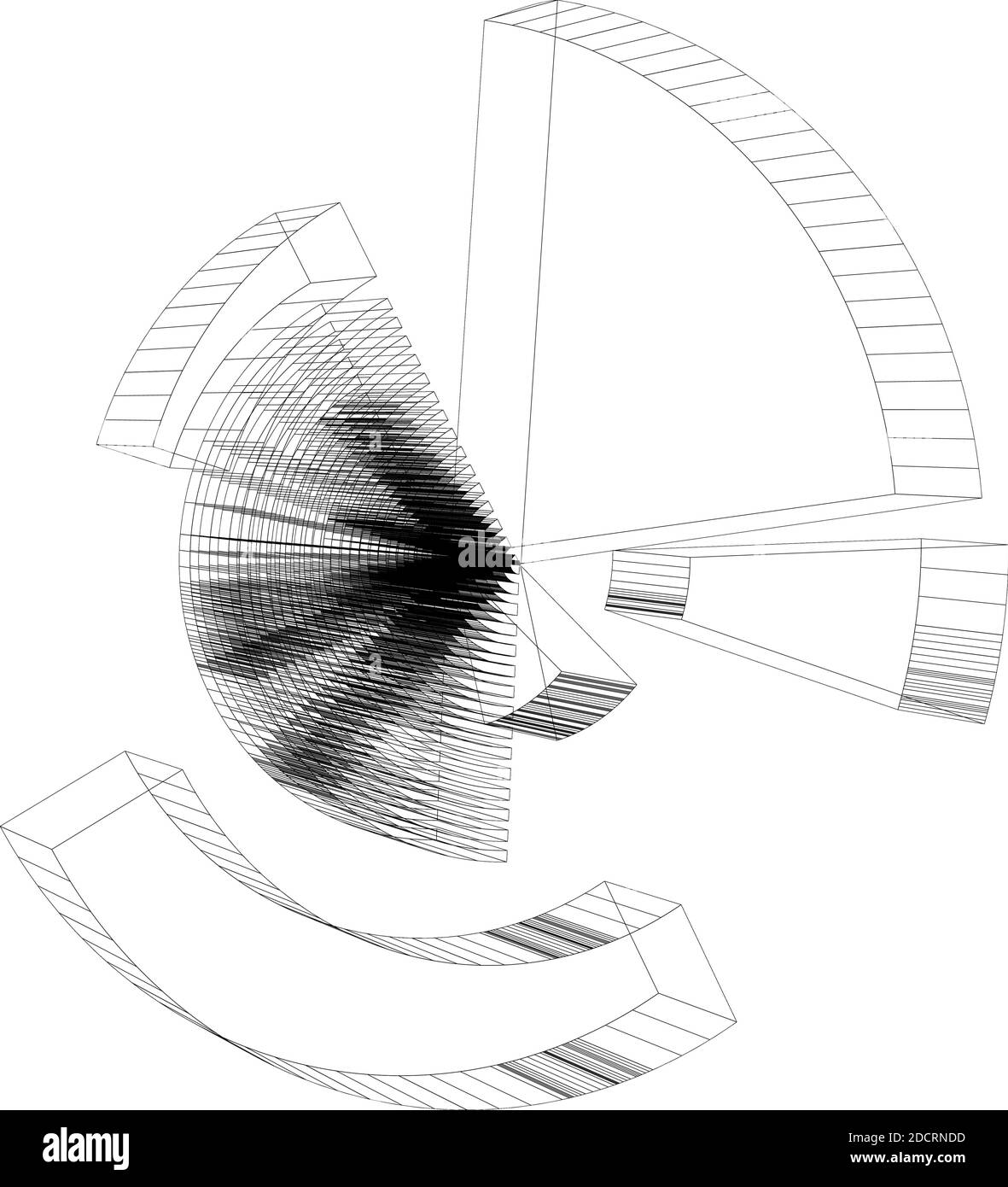 Geometric Sci-fi, Cybernetics, Cyber segmented circle, ring design ...