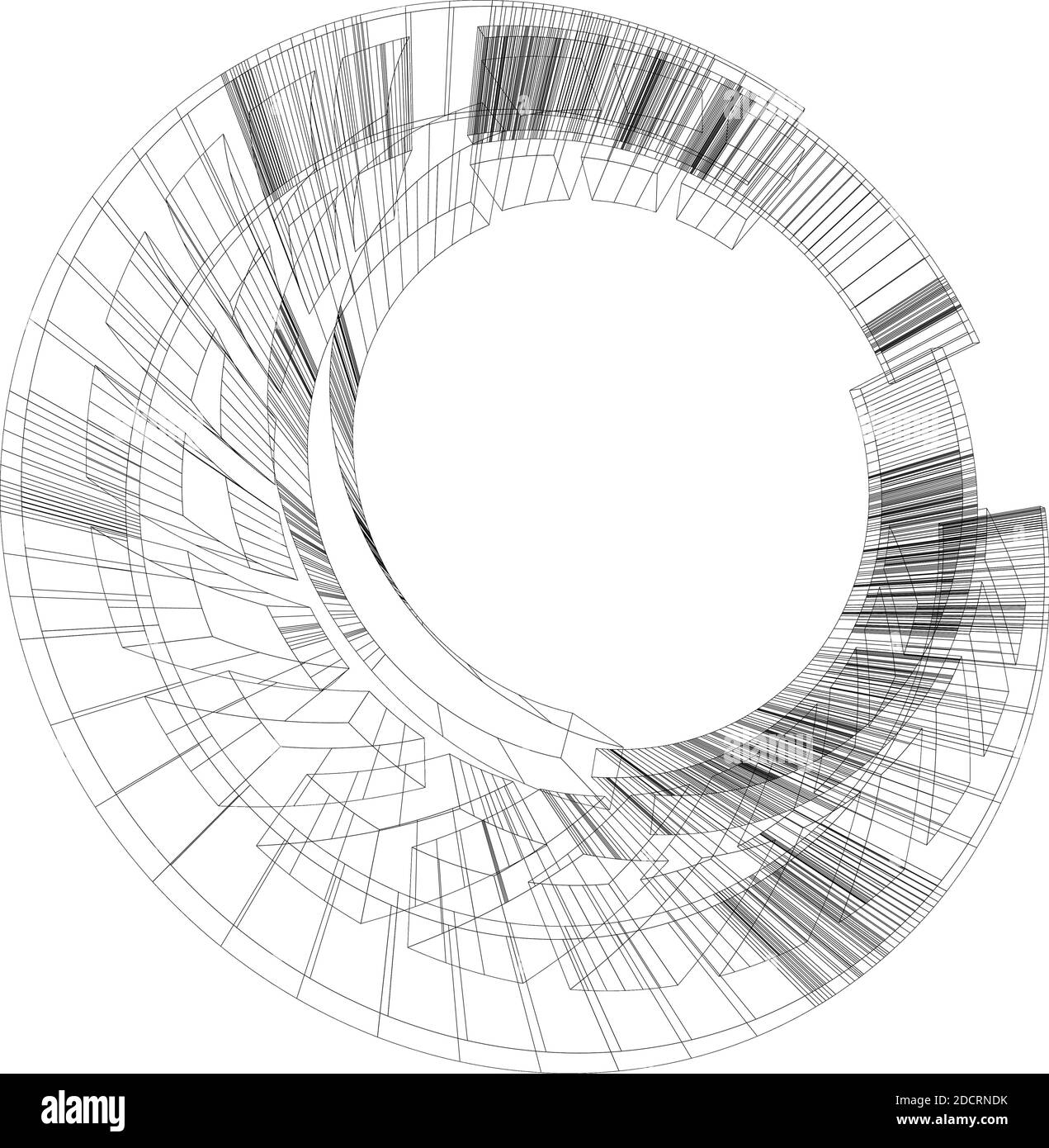 Wire-frame 3d Object - Geometric Sci-fi, Cybernetics, Cyber segmented ...