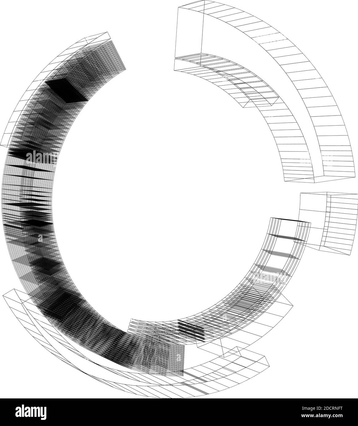 Geometric Sci-fi, Cybernetics, Cyber segmented circle, ring design ...