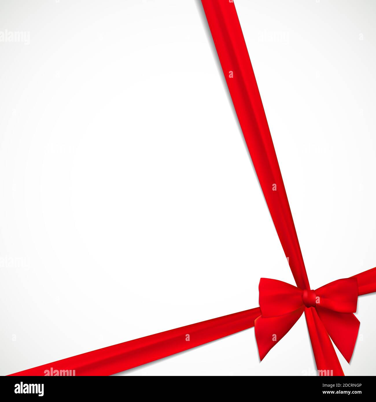 Gift Card with Red Ribbon and Bow. illustration Stock Photo - Alamy