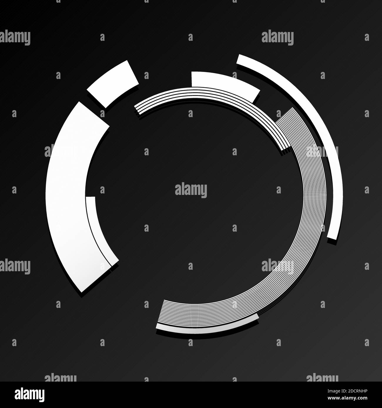 Geometric Sci-fi, Cybernetics, Cyber segmented circle, ring design ...