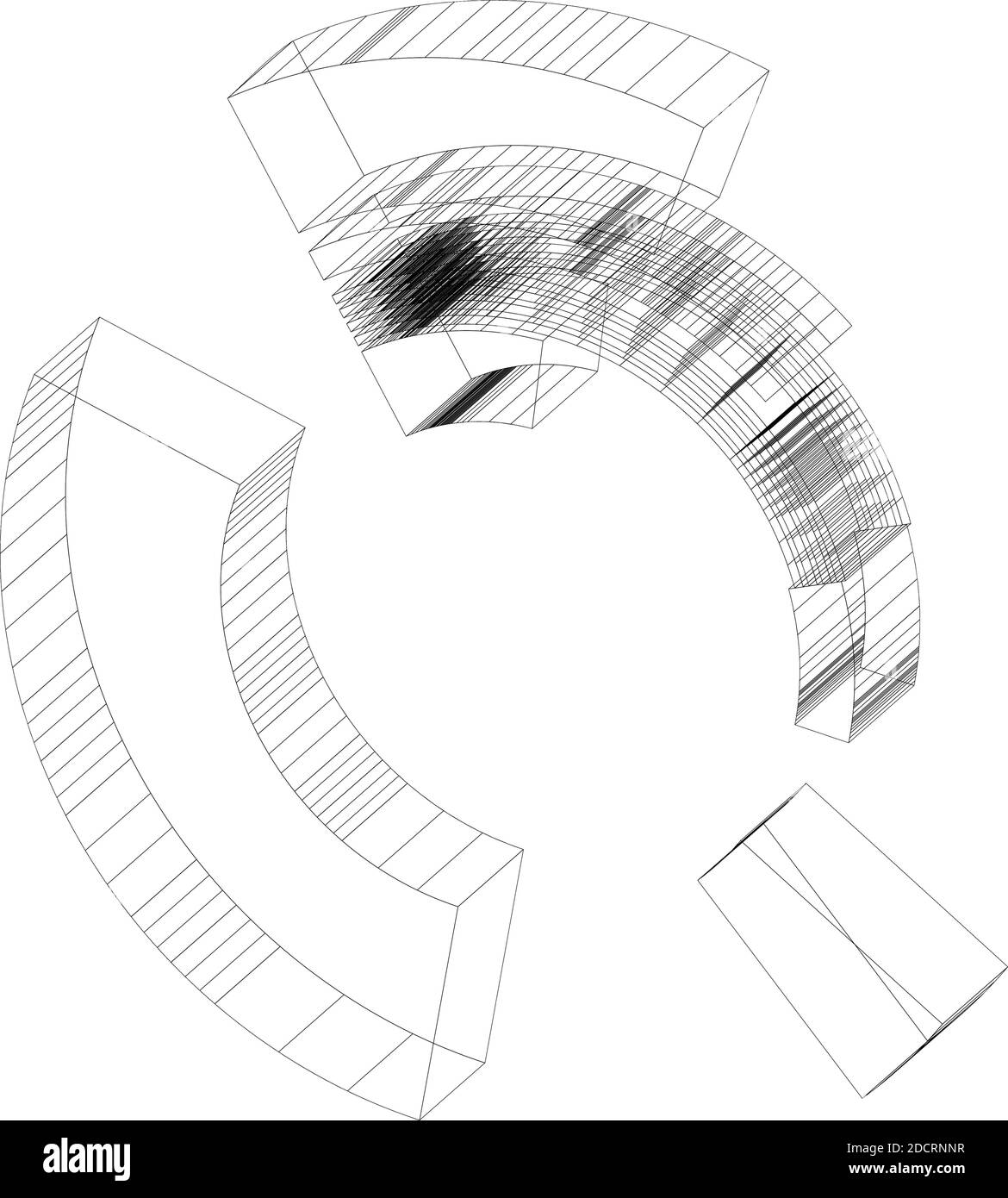 Wire-frame 3d Object - Geometric Sci-fi, Cybernetics, Cyber segmented ...