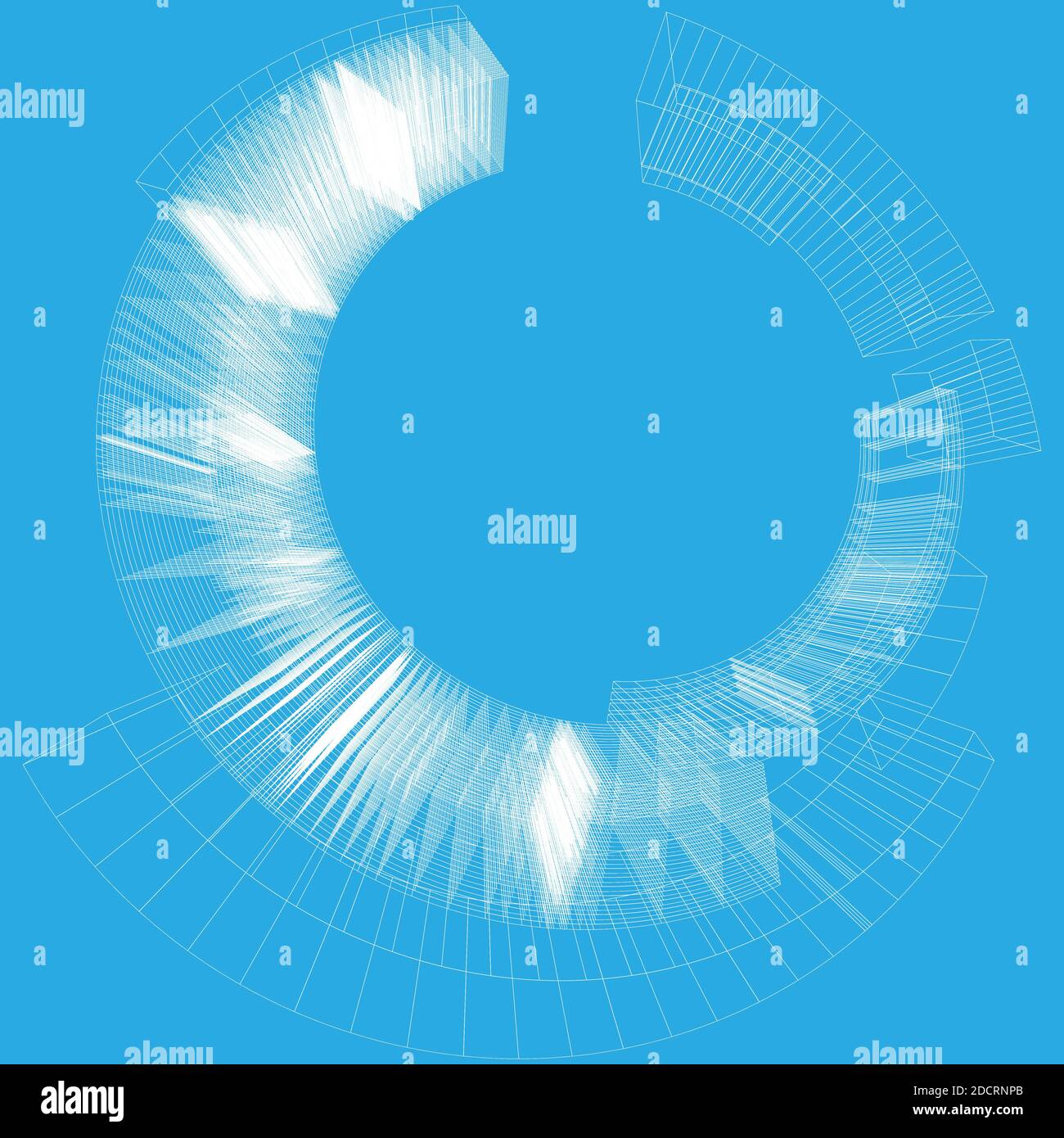 Wire-frame 3d Object - Geometric Sci-fi, Cybernetics, Cyber segmented ...