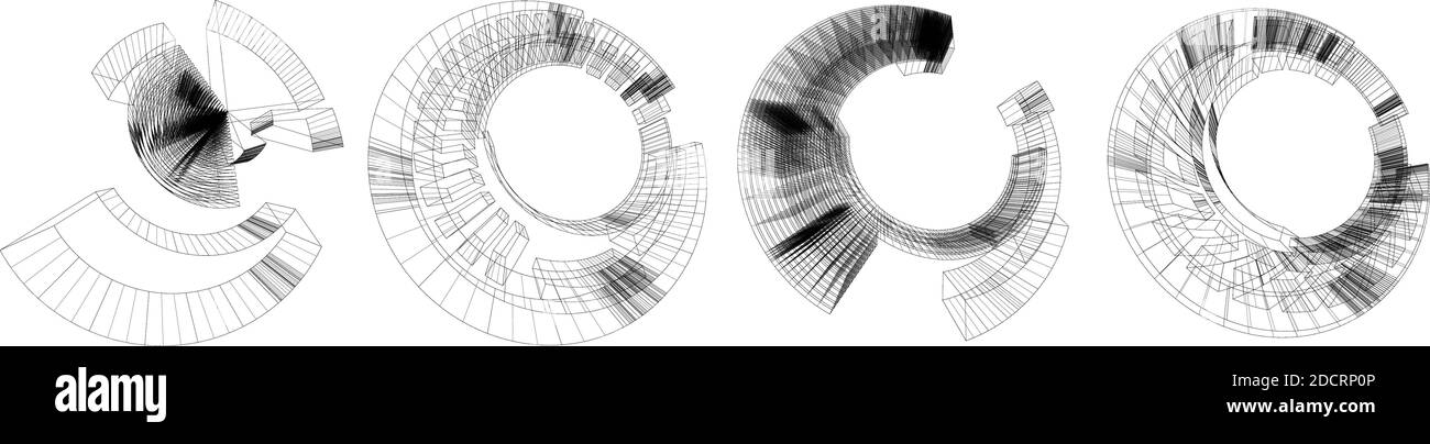 Wire-frame 3d Abstract Sci-Fi Object. Geometric Sci-fi, Cybernetics ...