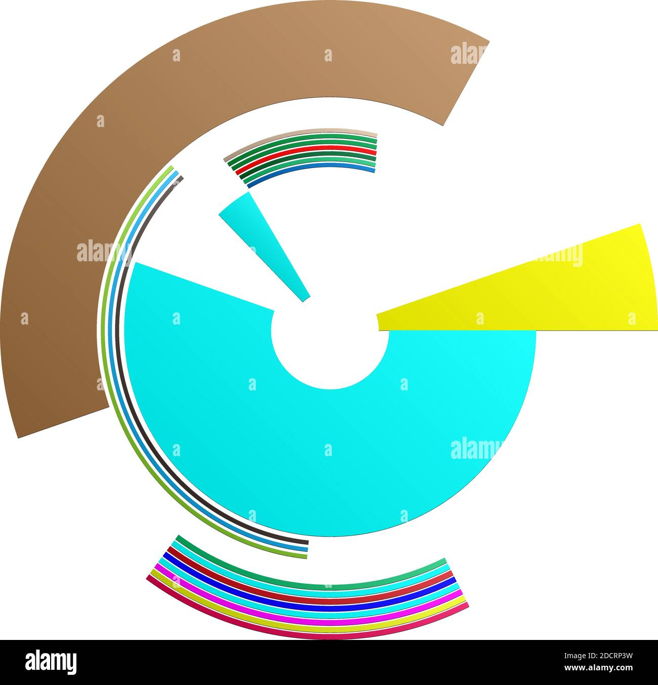 Geometric Sci-fi, Cybernetics, Cyber segmented circle, ring design ...