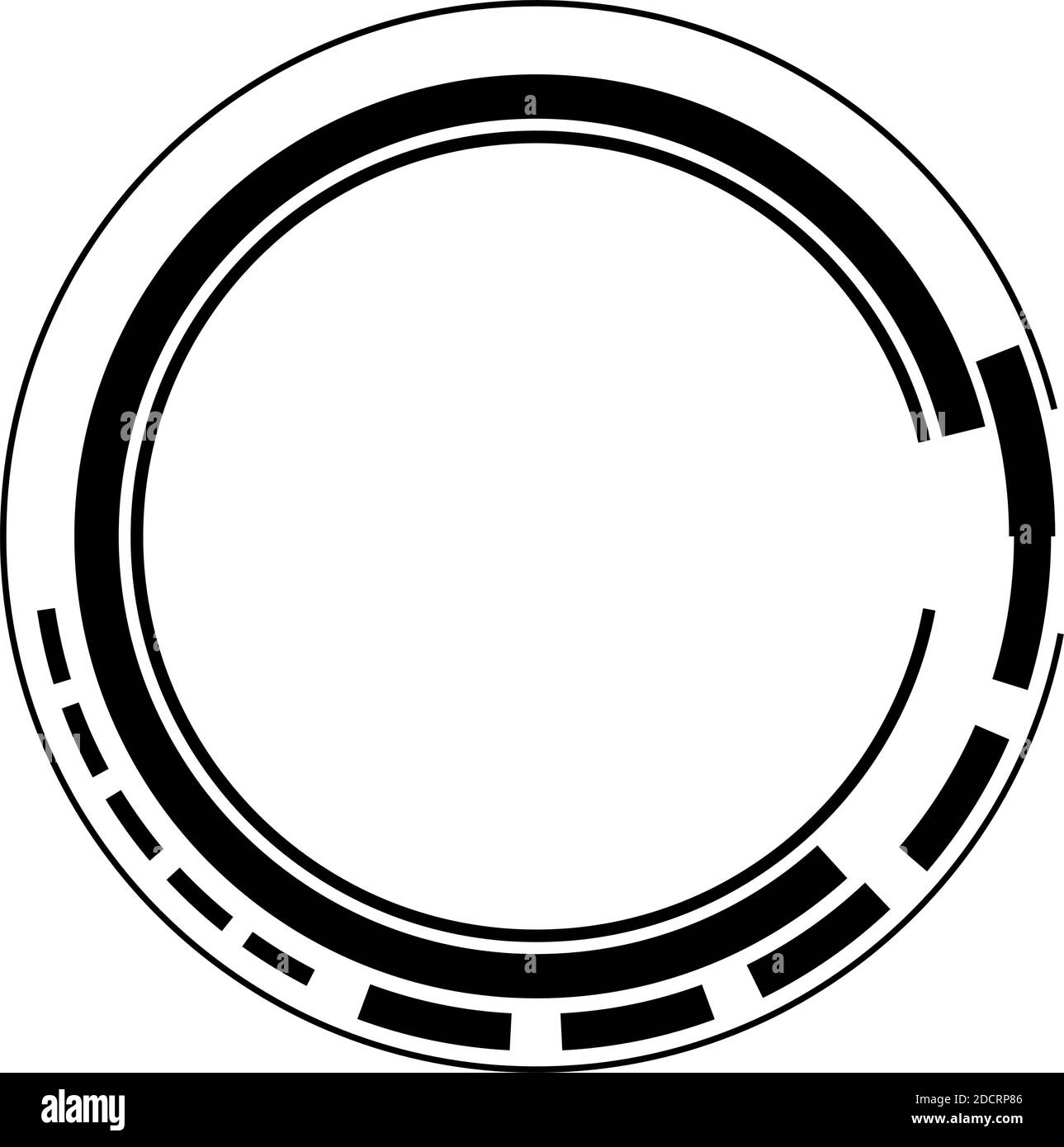 Geometric HUD, sc-fi GUI, UI circular elements. Geometric circle vector ...