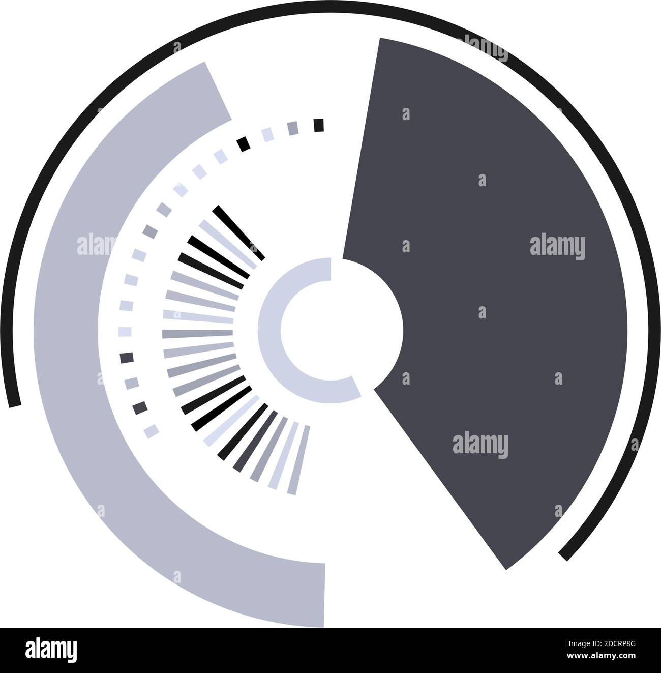 Geometric Sci-fi, Cybernetics, Cyber segmented circle, ring design ...