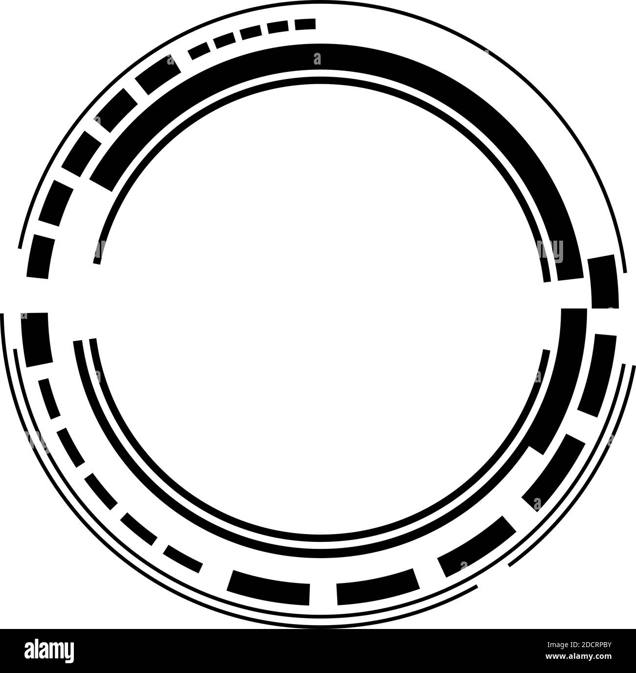 Geometric HUD, sc-fi GUI, UI circular elements. Geometric circle vector ...