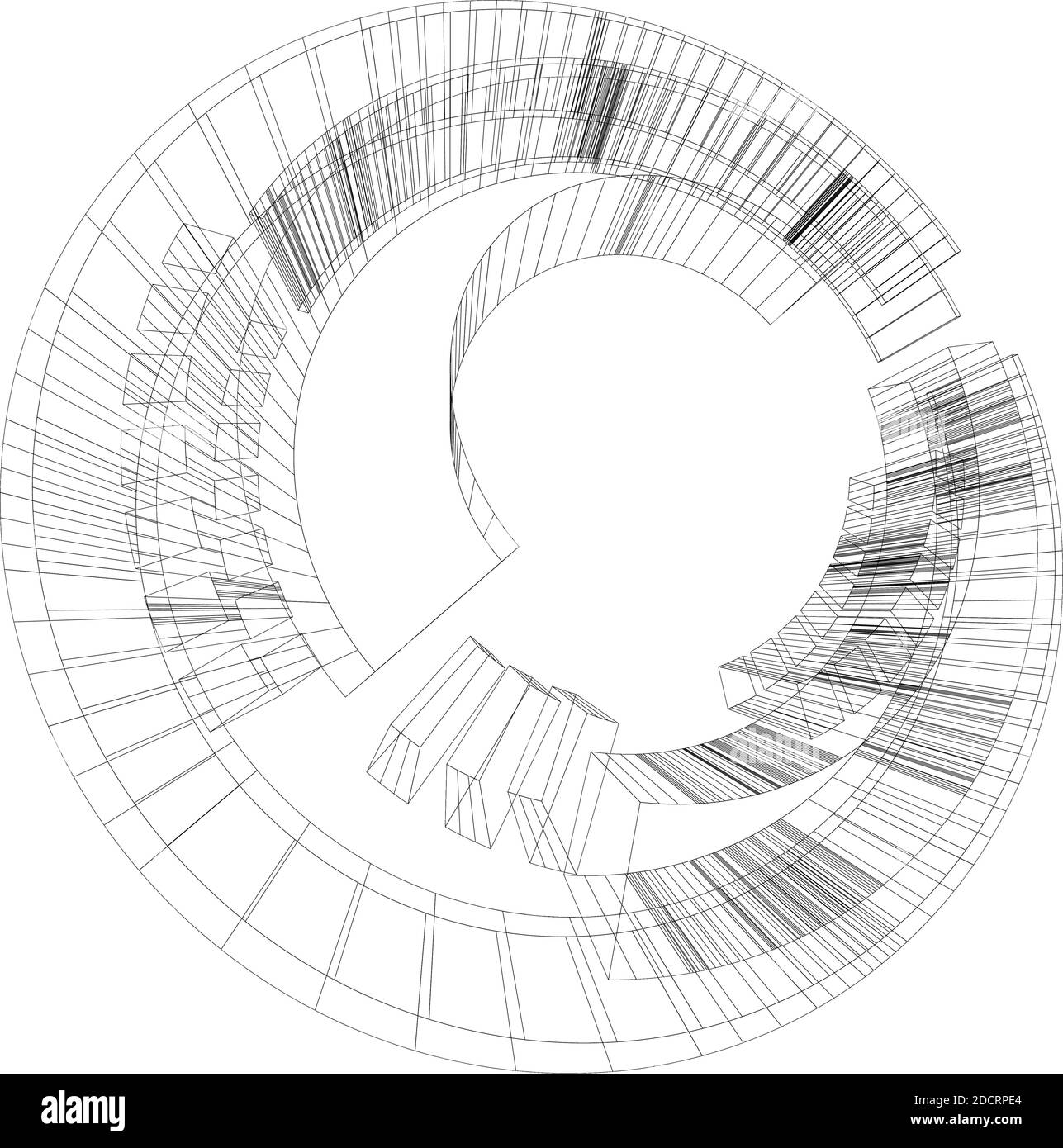 Wire-frame 3d Object - Geometric Sci-fi, Cybernetics, Cyber segmented ...