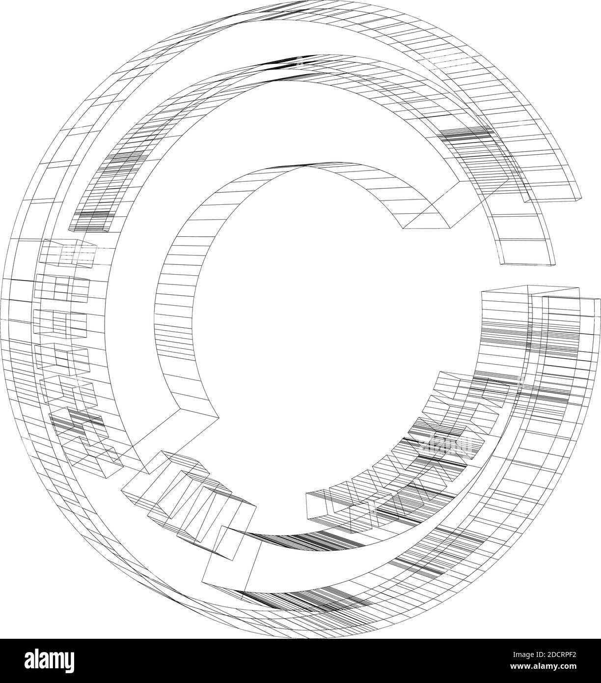Geometric Sci-fi, Cybernetics, Cyber segmented circle, ring design ...