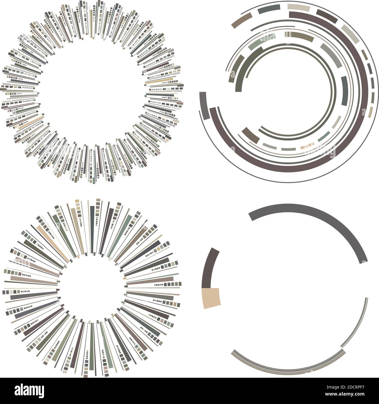 Geometric HUD, sc-fi GUI, UI circular elements. Geometric circle vector ...