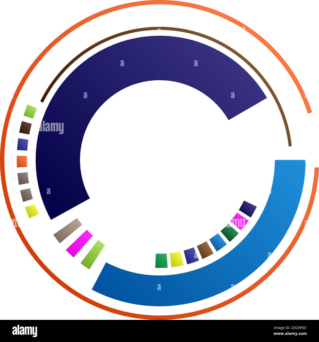 Geometric Sci-fi, Cybernetics, Cyber segmented circle, ring design ...