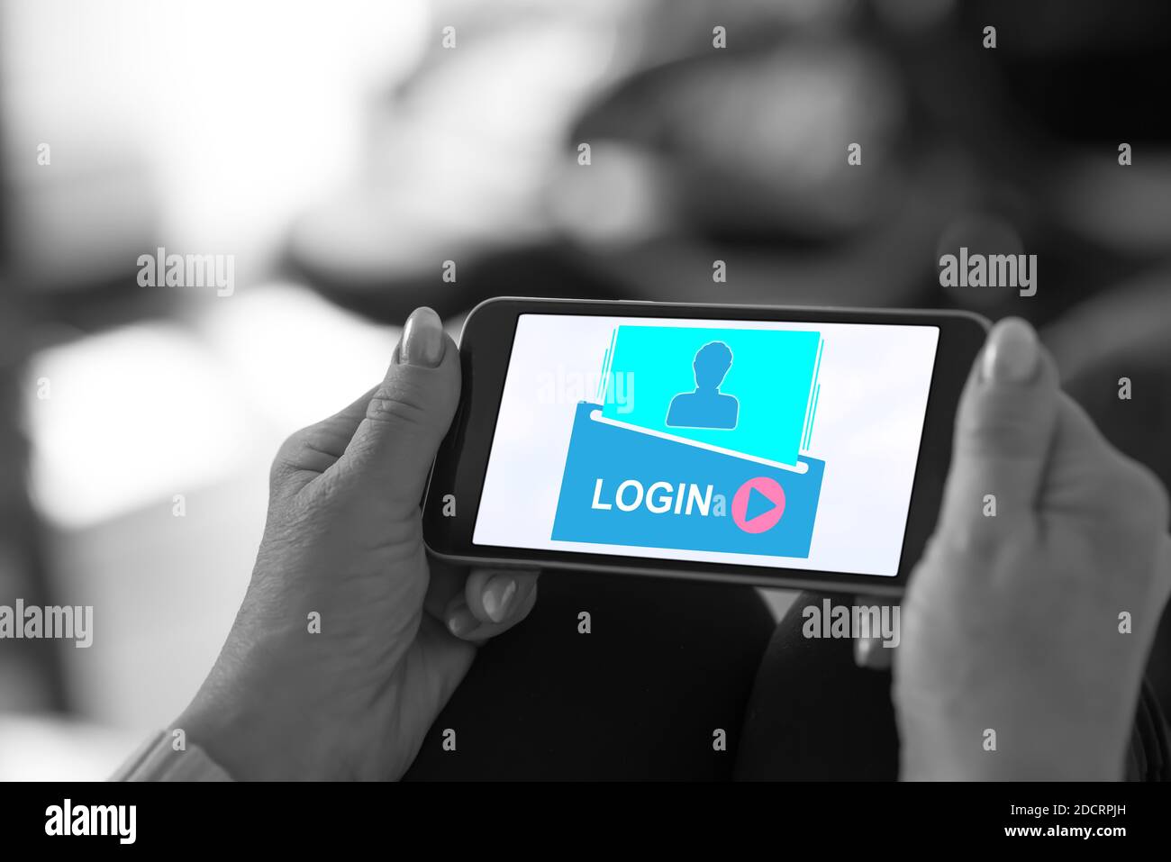 Smartphone screen displaying a login concept Stock Photo - Alamy