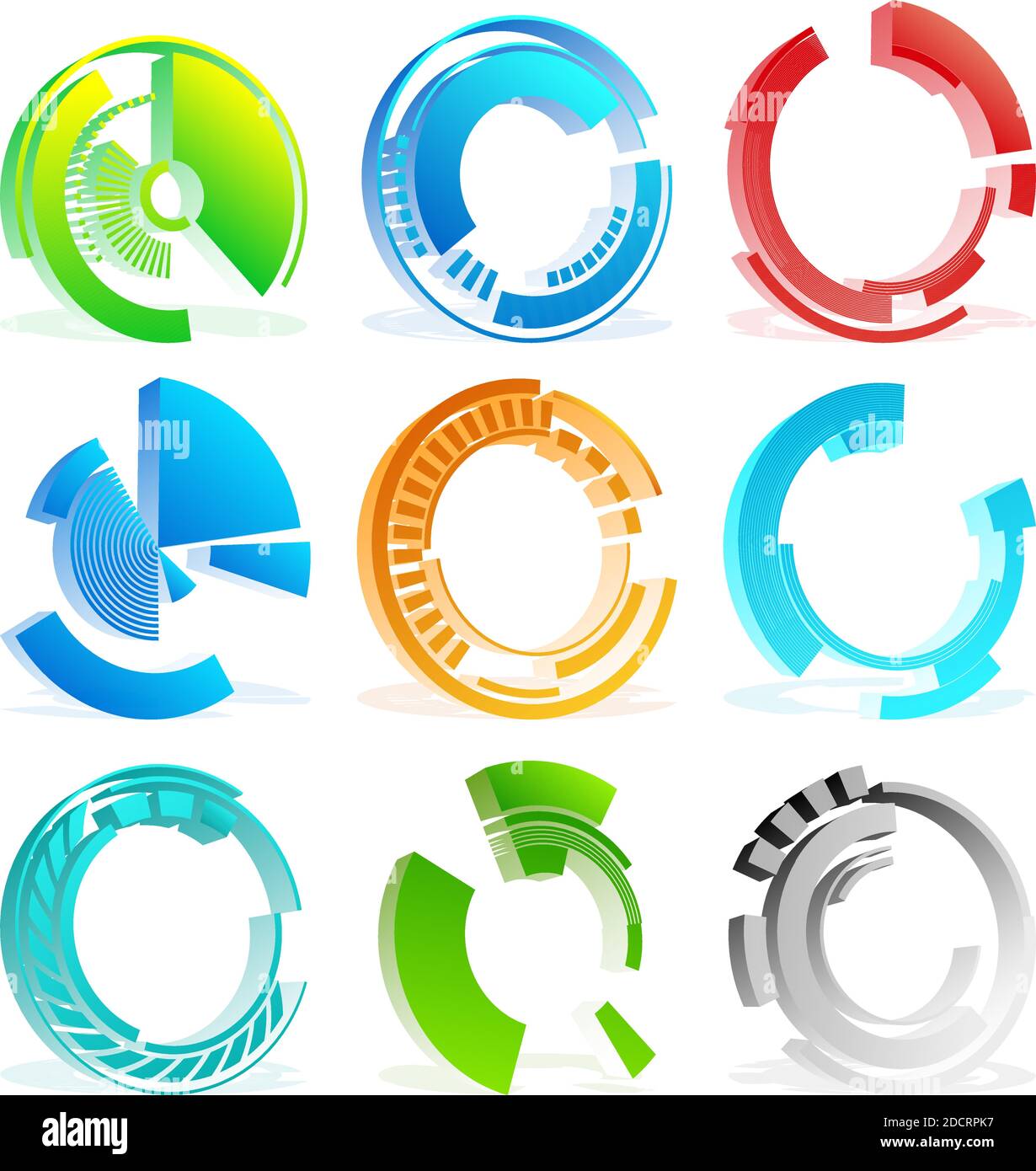 Geometric Sci-fi, Cybernetics, Cyber segmented circle, ring design ...