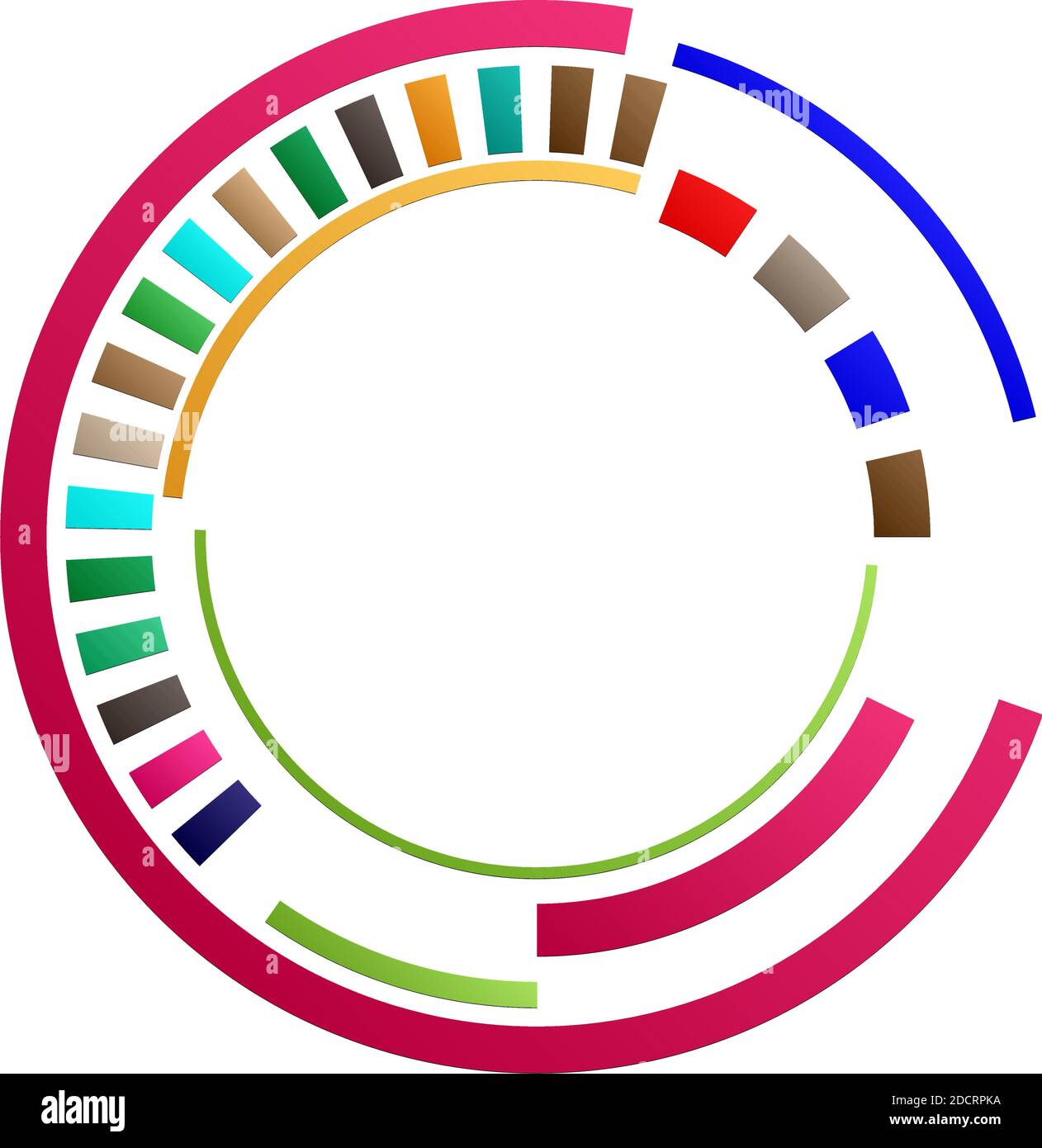 Geometric Sci-fi, Cybernetics, Cyber segmented circle, ring design ...