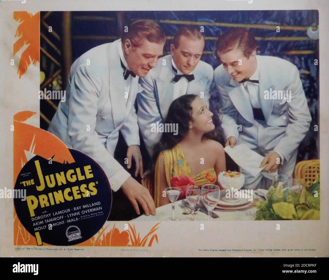 DOROTHY LAMOUR HUGH BUCKLER LYNNE OVERMAN and RAY MILLAND in THE JUNGLE ...