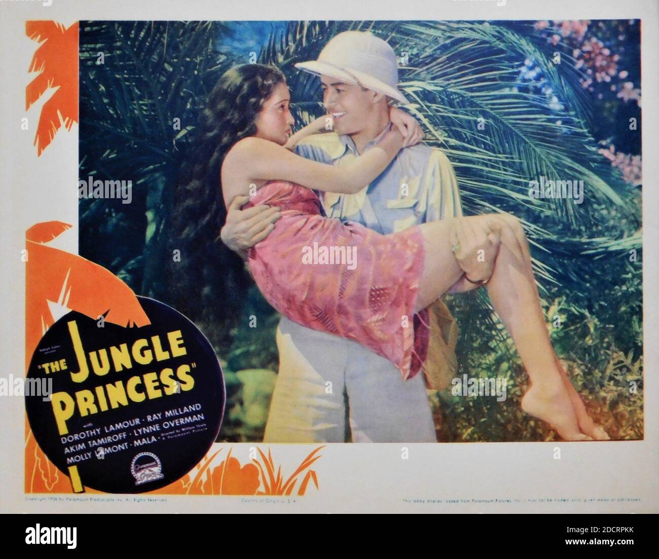 DOROTHY LAMOUR and RAY MILLAND in THE JUNGLE PRINCESS 1936 director ...