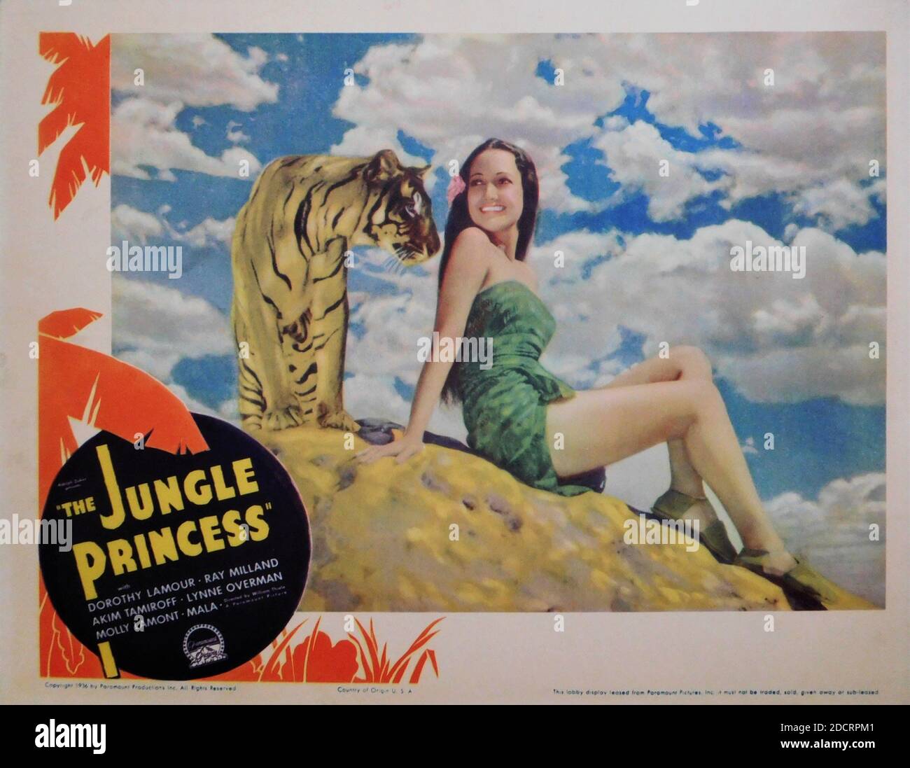 DOROTHY LAMOUR with Tiger in THE JUNGLE PRINCESS 1936 director WILHELM ...