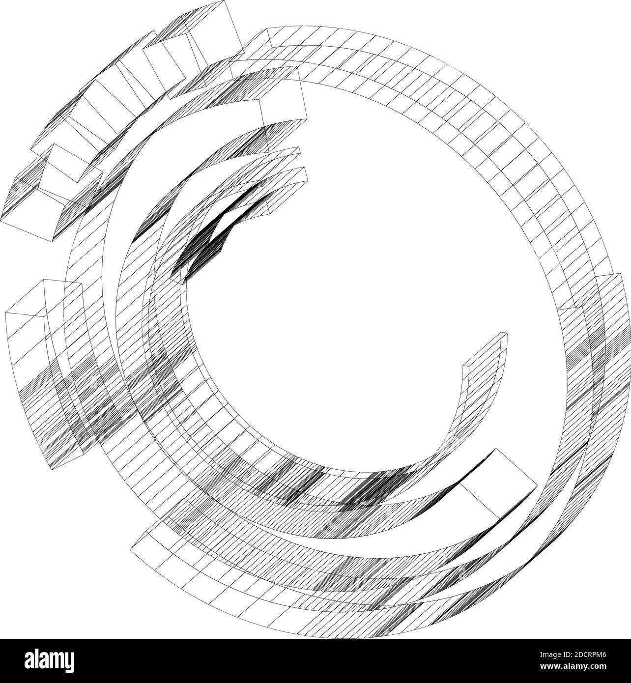 Wire-frame 3d Object - Geometric Sci-fi, Cybernetics, Cyber segmented ...