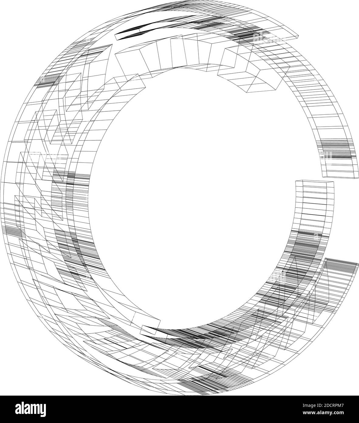 Geometric Sci-fi, Cybernetics, Cyber segmented circle, ring design ...