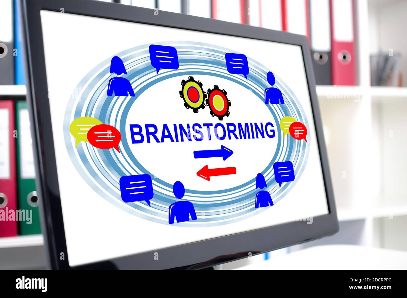 Brainstorming concept shown on a computer screen Stock Photo - Alamy