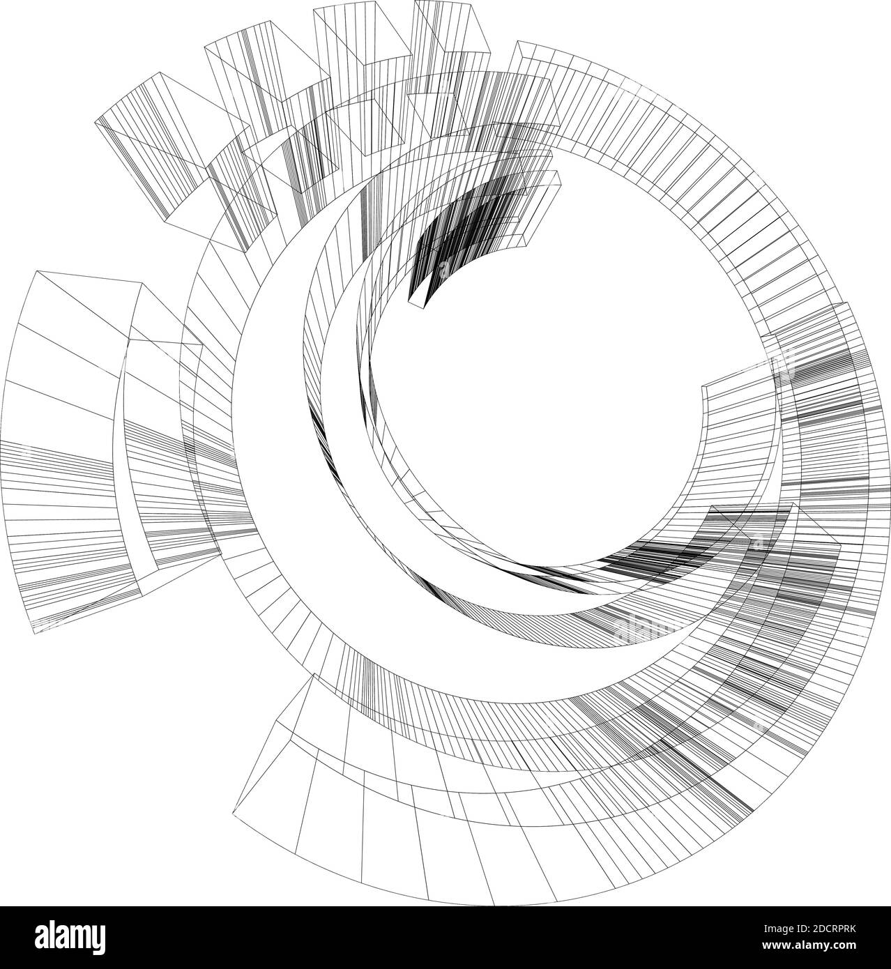 Wire-frame 3d Object - Geometric Sci-fi, Cybernetics, Cyber segmented ...