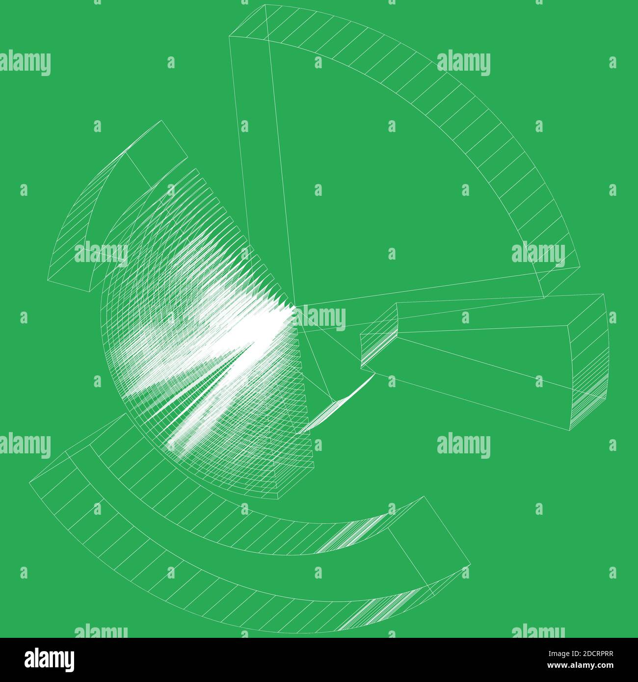 Wire-frame 3d Object - Geometric Sci-fi, Cybernetics, Cyber segmented ...