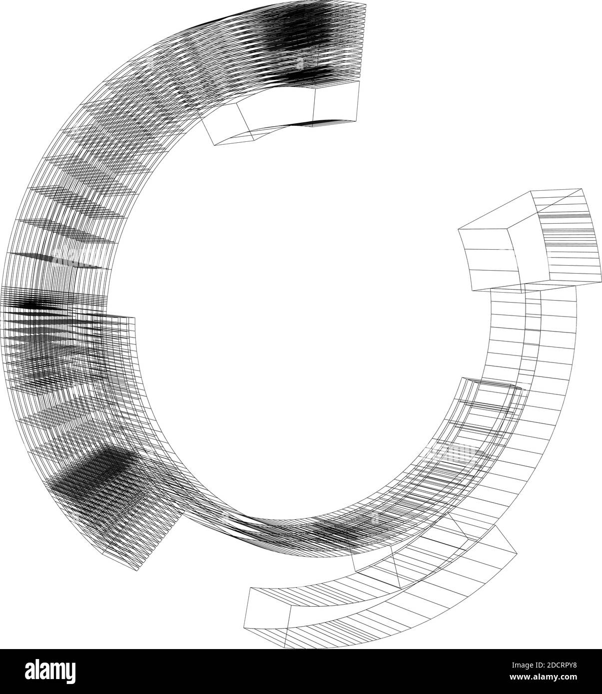 Geometric Sci-fi, Cybernetics, Cyber segmented circle, ring design ...