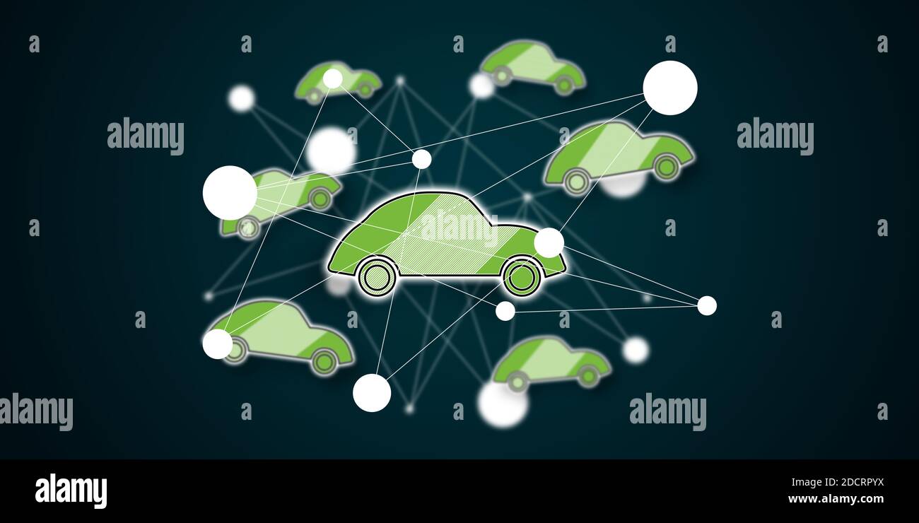 Illustration of a connected car concept Stock Photo - Alamy