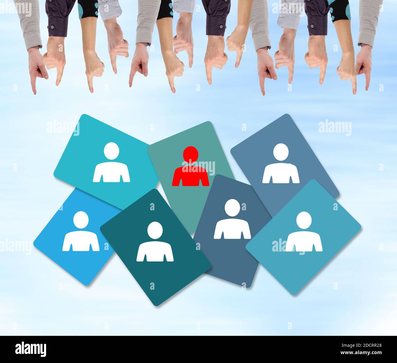 Leadership concept pointed by several fingers Stock Photo - Alamy