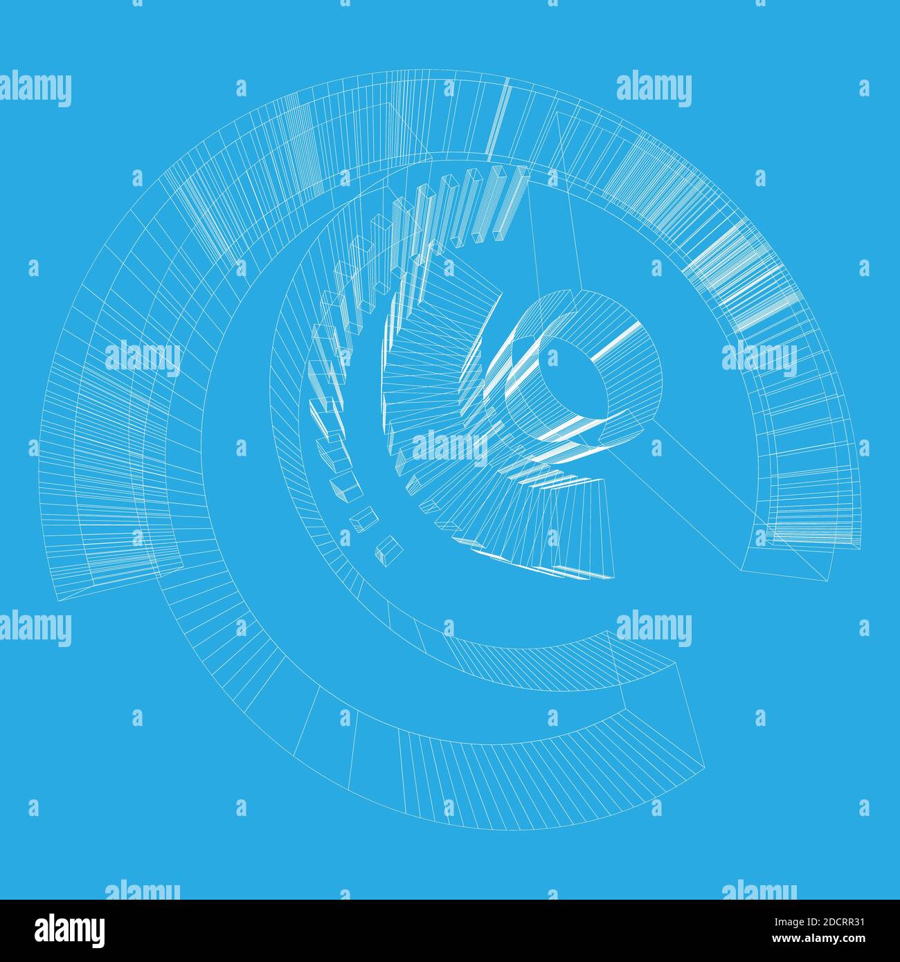 Wire-frame 3d Object - Geometric Sci-fi, Cybernetics, Cyber segmented ...
