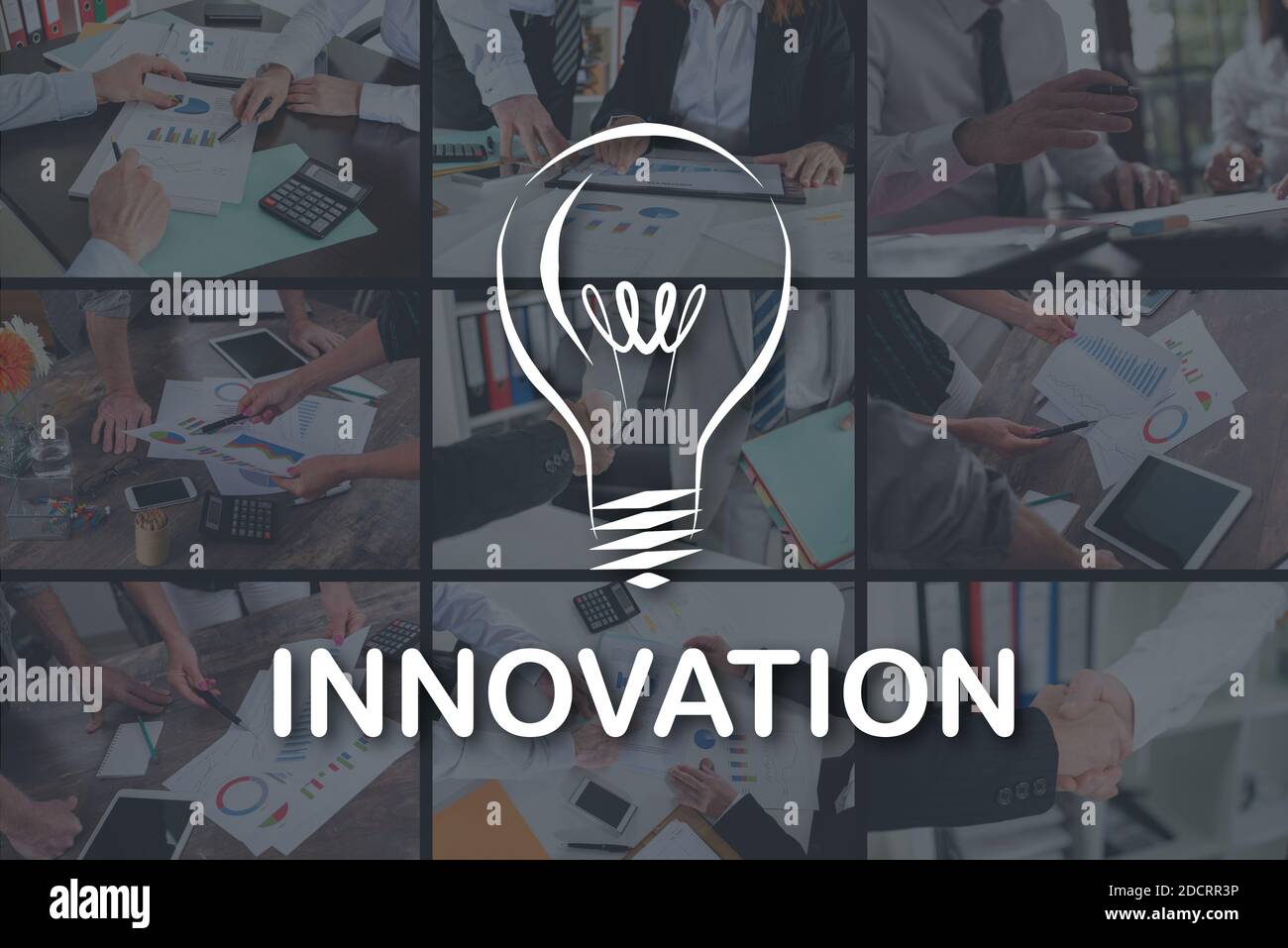 Innovation concept illustrated by pictures on background Stock Photo ...
