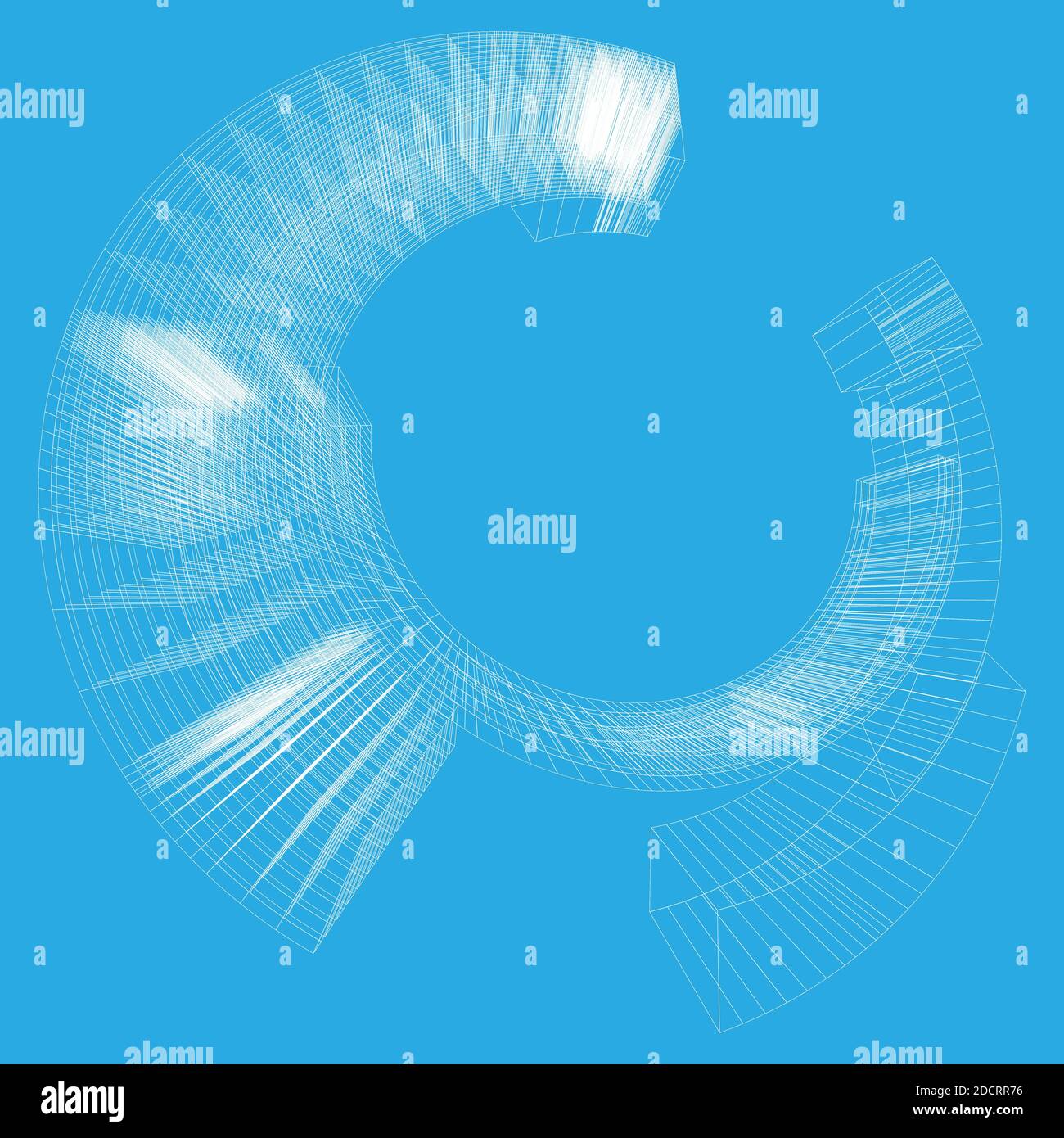 Wire-frame 3d Object - Geometric Sci-fi, Cybernetics, Cyber segmented ...