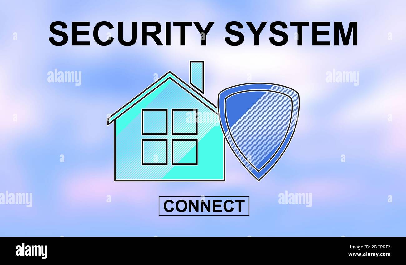 Illustration of a home security system concept Stock Photo - Alamy