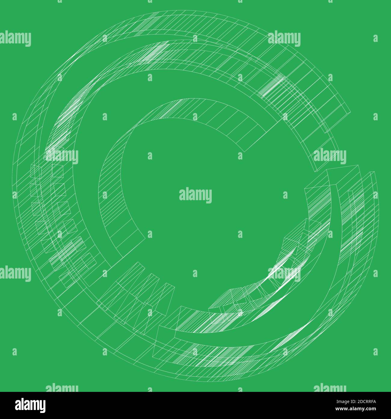 Wire-frame 3d Object - Geometric Sci-fi, Cybernetics, Cyber segmented ...