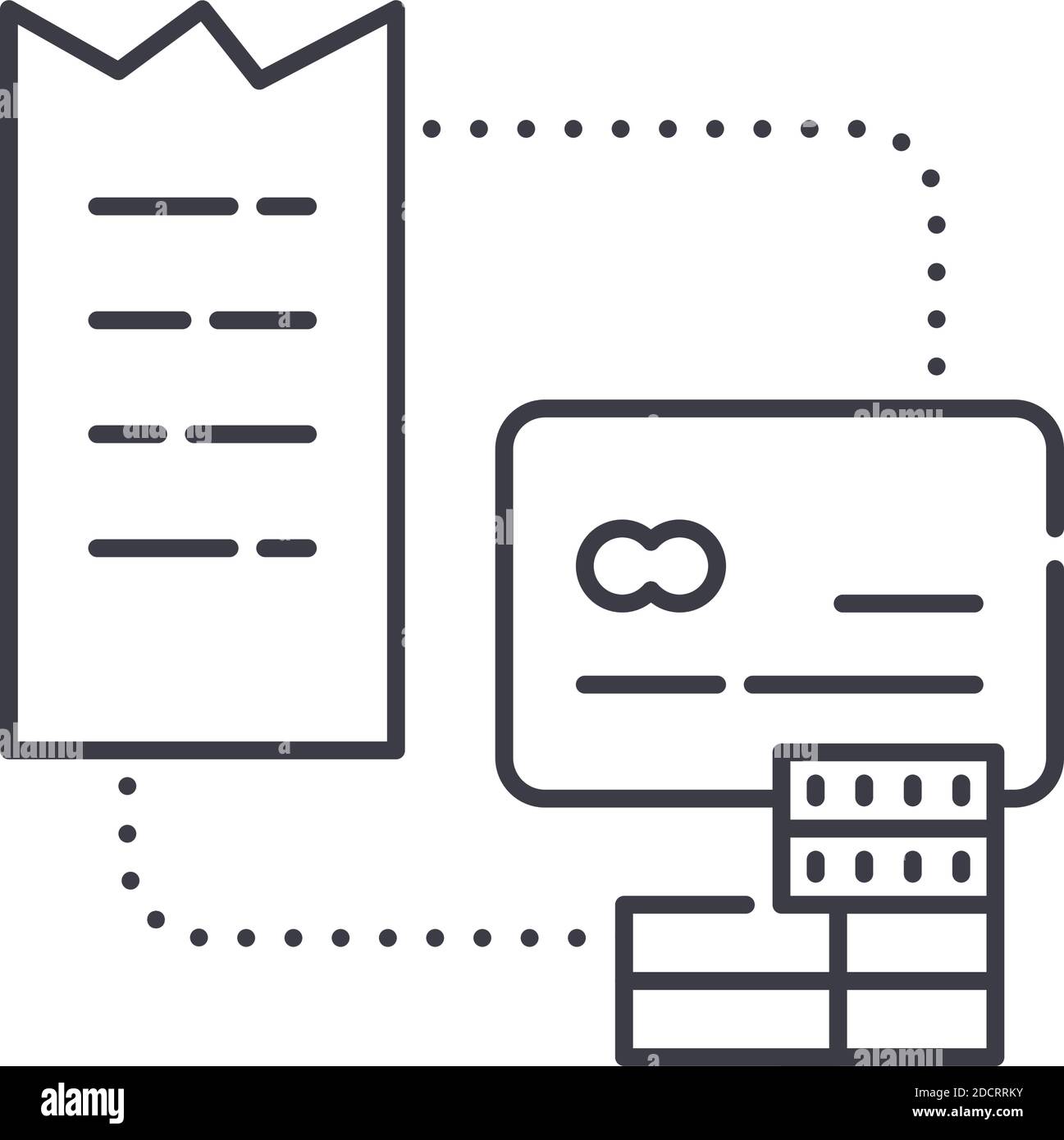 Payment slip icon, linear isolated illustration, thin line vector, web ...