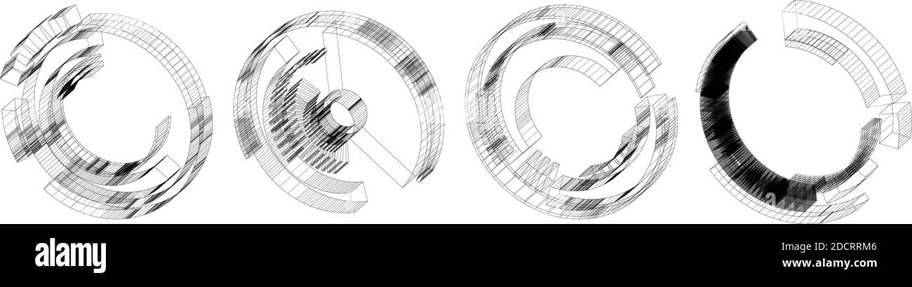 Wire-frame 3d Abstract Sci-Fi Object. Geometric Sci-fi, Cybernetics ...