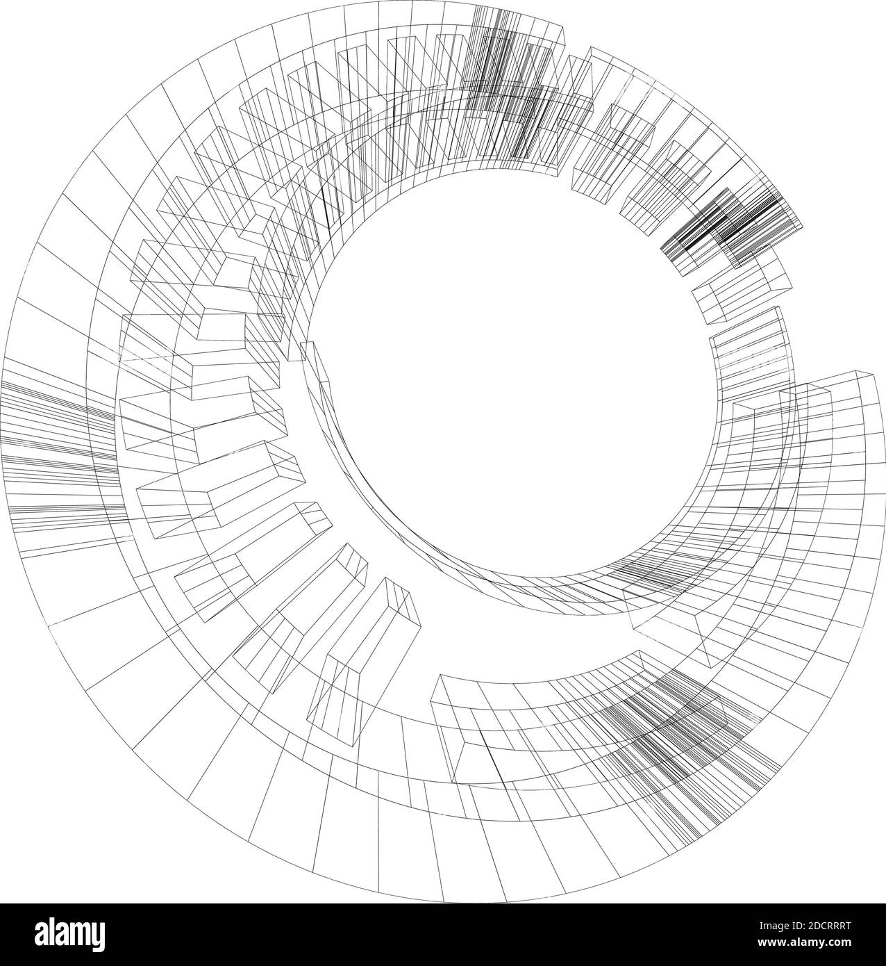 Wire-frame 3d Object - Geometric Sci-fi, Cybernetics, Cyber segmented ...