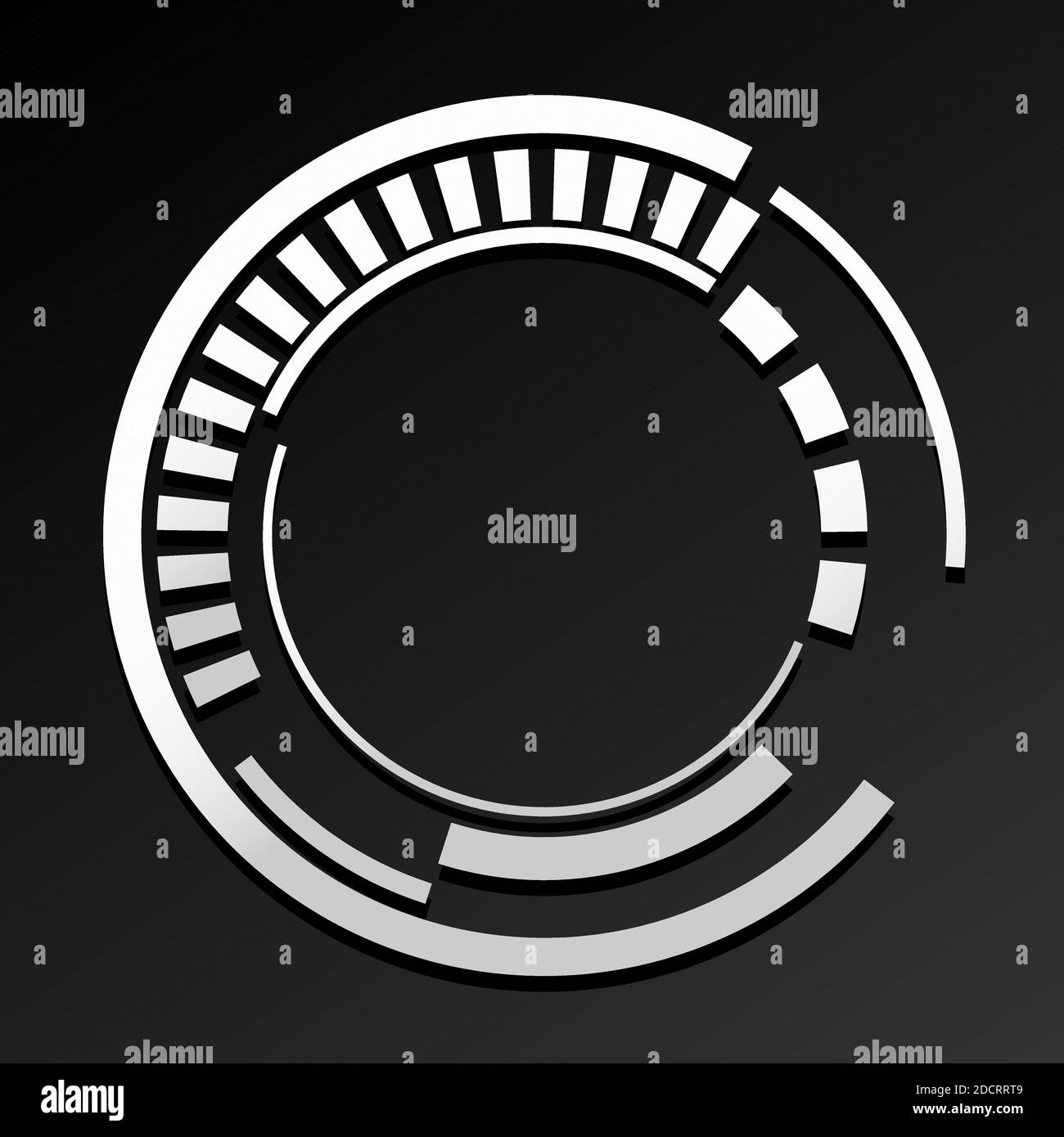 Geometric Sci-fi, Cybernetics, Cyber segmented circle, ring design ...