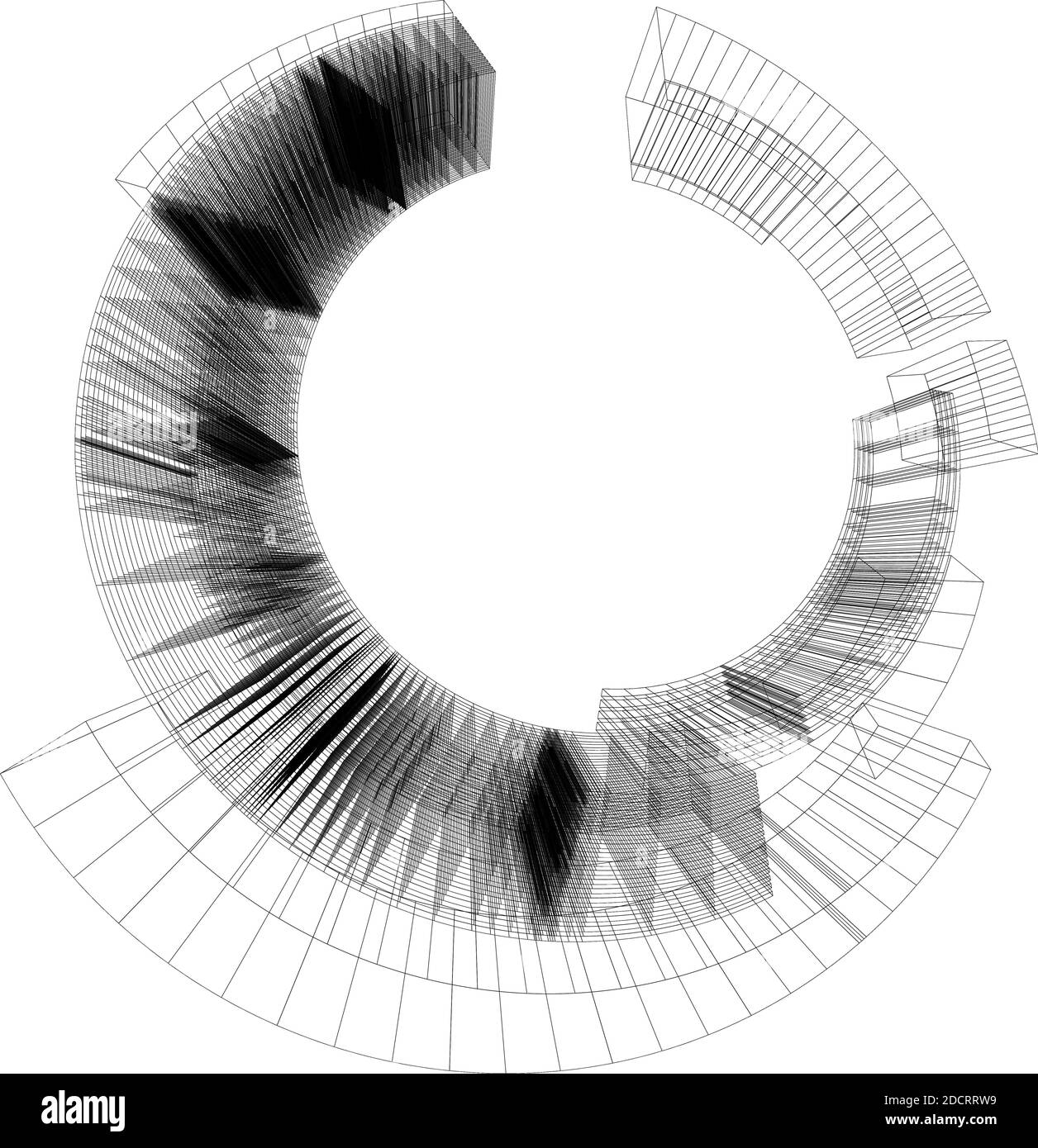 Wire-frame 3d Object - Geometric Sci-fi, Cybernetics, Cyber segmented ...