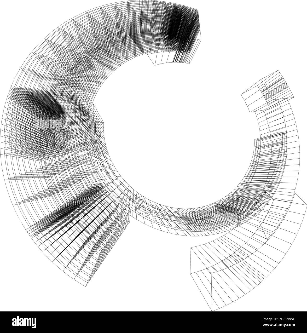 Wire-frame 3d Object - Geometric Sci-fi, Cybernetics, Cyber segmented ...