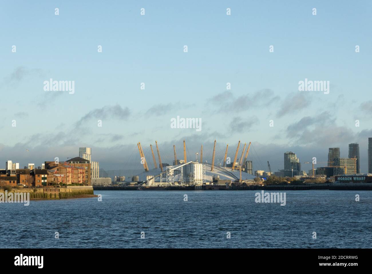 River view of O2 Arena and Greenwich Peninsula Stock Photo - Alamy