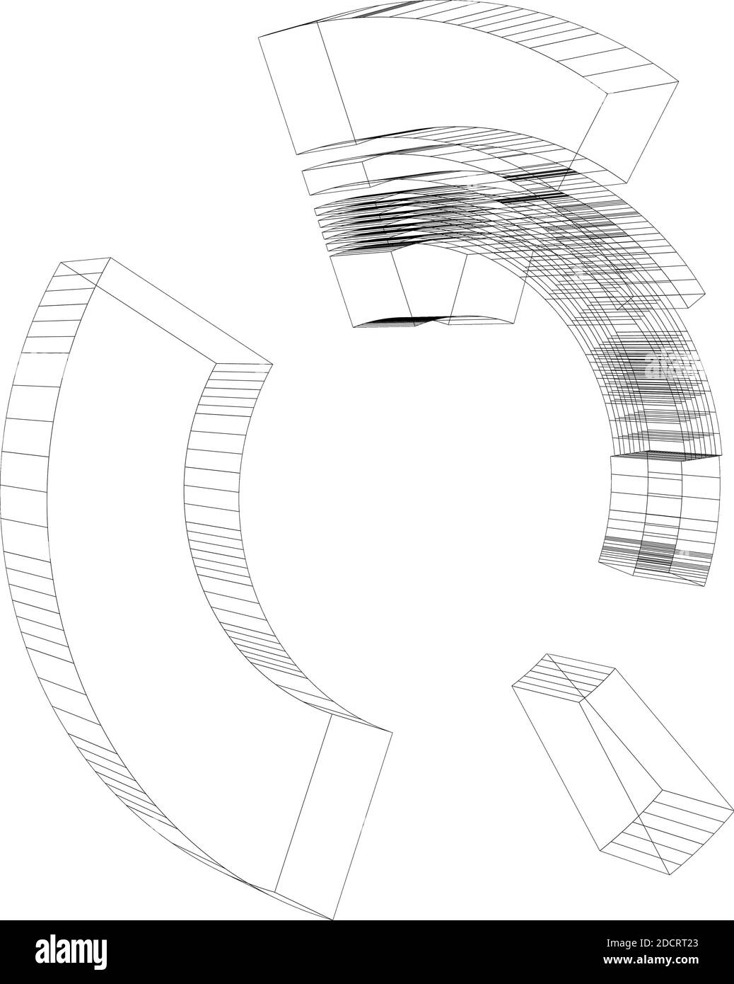 Geometric Sci-fi, Cybernetics, Cyber segmented circle, ring design ...